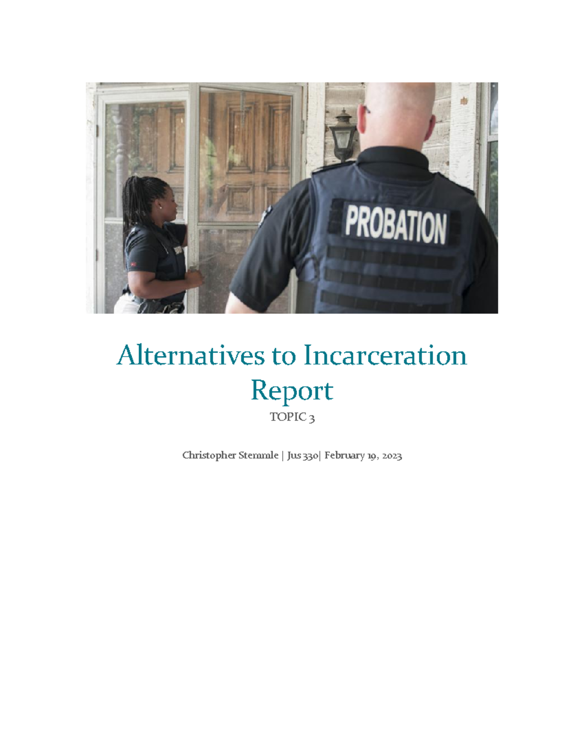 Alternatives to Incarceration Report - Alternatives to Incarceration ...