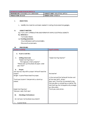Detailed Lesson PLAN IN teaching poetry - DETAILED LESSON PLAN IN ...