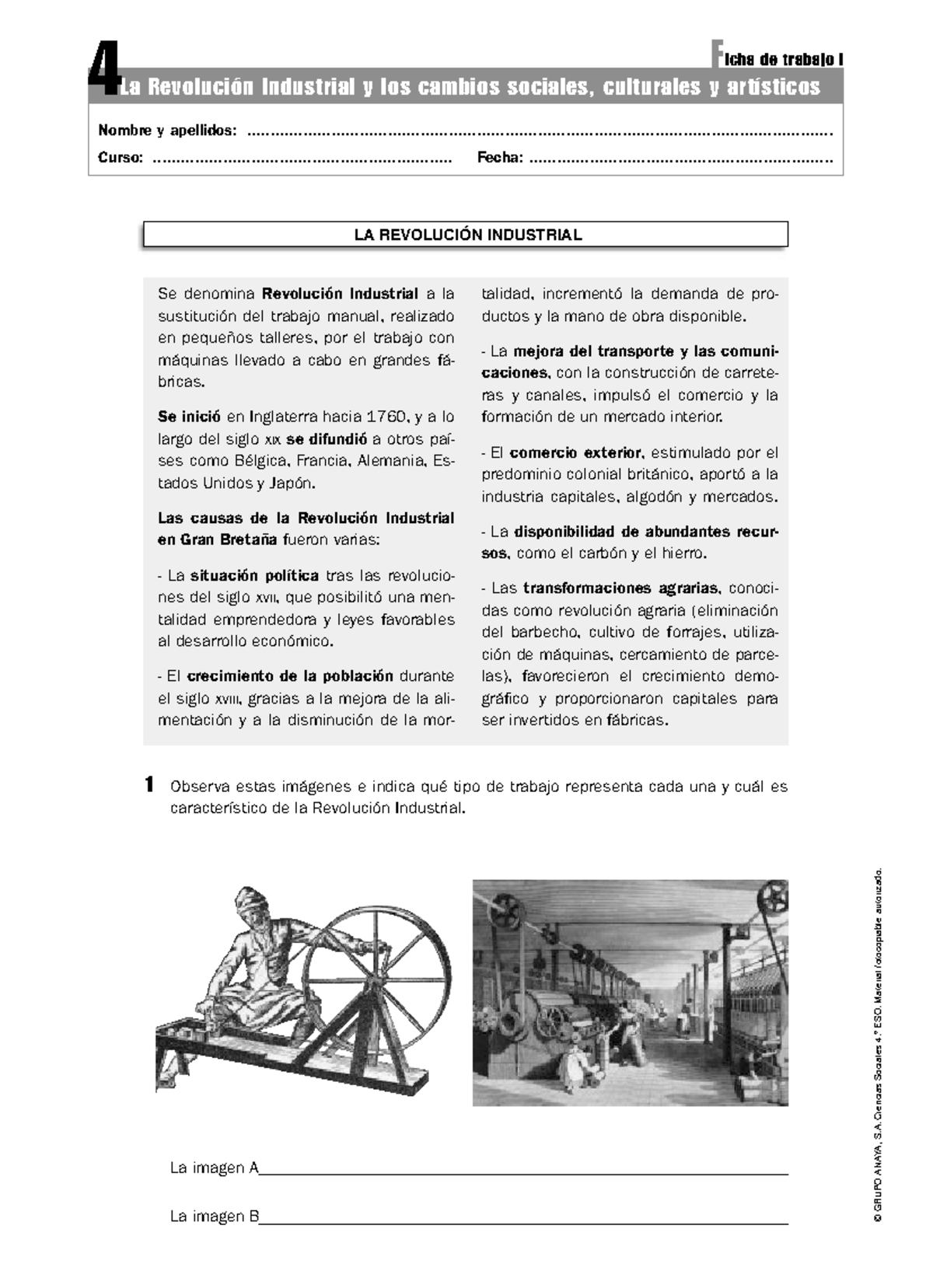 Revolucion industrial en español - UPO ANA YA, S .A. Ciencias Sociales ...