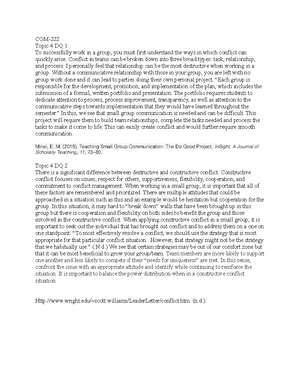 COM-222 Topic 3 DQ1&2 - COM-100 - GCU - Studocu