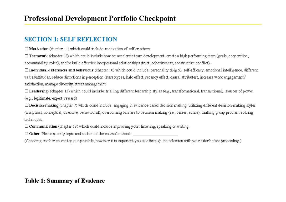 PDP Checkpoint Template (MGMT1001 2019 T2) - Professional Development ...