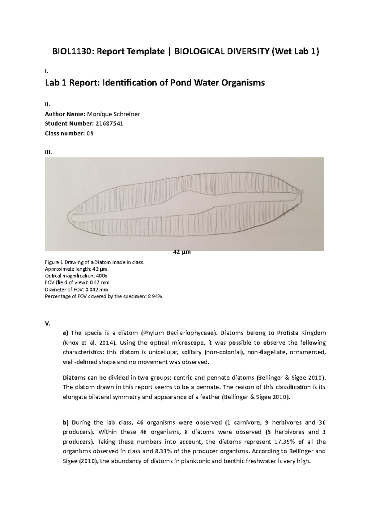 Practical - Lab pratical - BIOL1130: Report Template | BIOLOGICAL ...