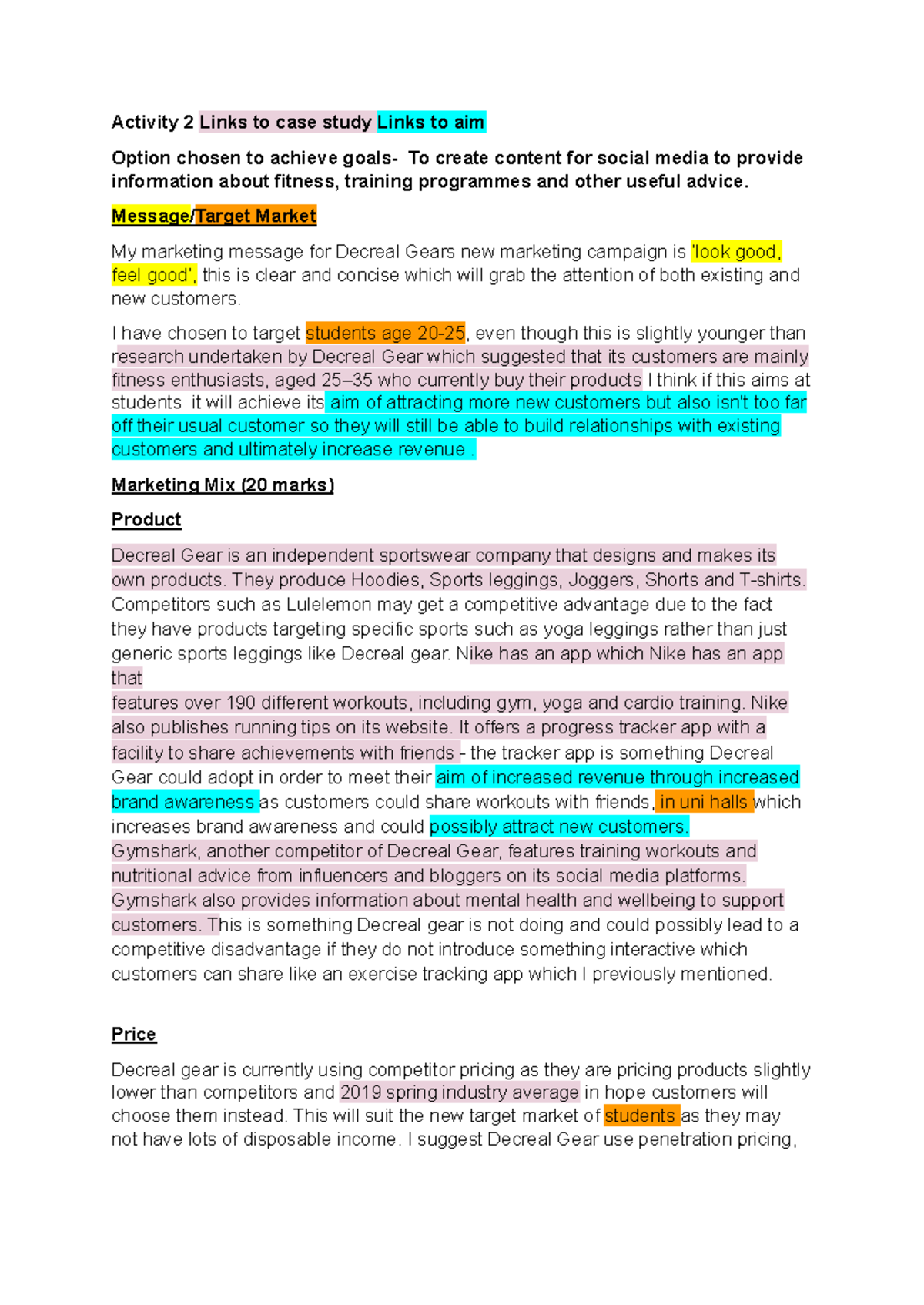 SM Decreal Gear Activity 2 - Activity 2 Links to case study Links to ...
