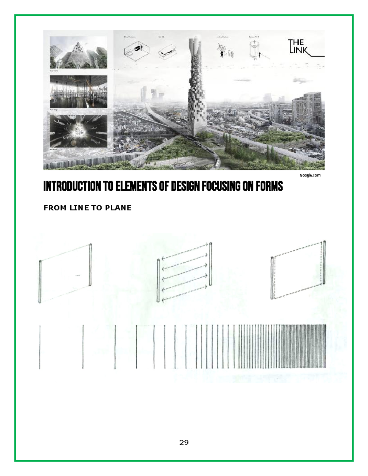 Design 1 - Lesson 3 and Plate No. 3 - Planes - Introduction to Elements ...