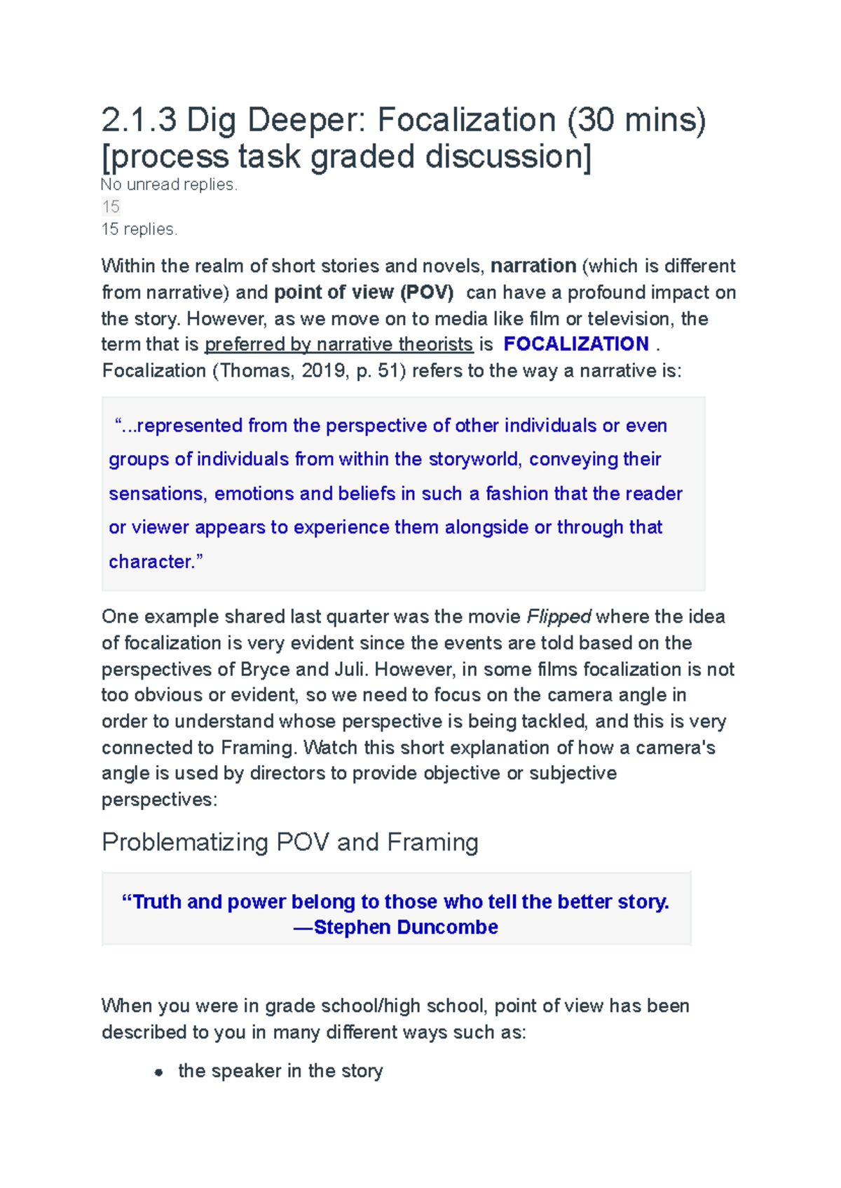 Focalization - 2.1 Dig Deeper: Focalization (30 mins) [process task ...