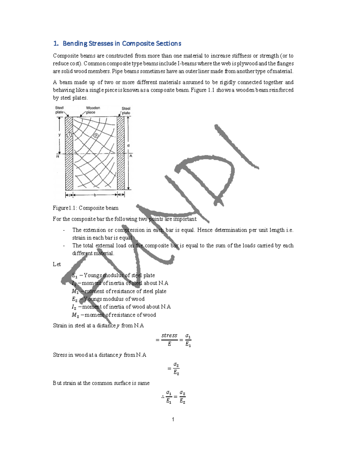 SOM II Topic 1 and 2 - Very nice one - 1. Bending Stresses in Composite ...