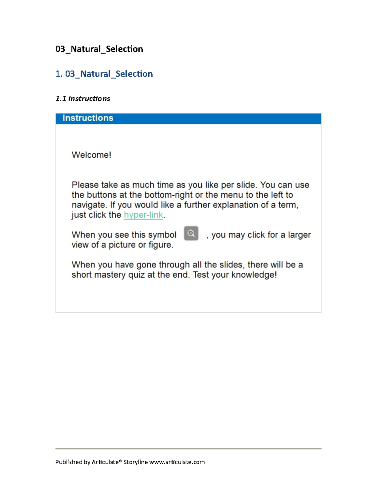 lecture 3 on natural selection - BIOL 105 - 03_Natural_Selec-on 1. 03 ...