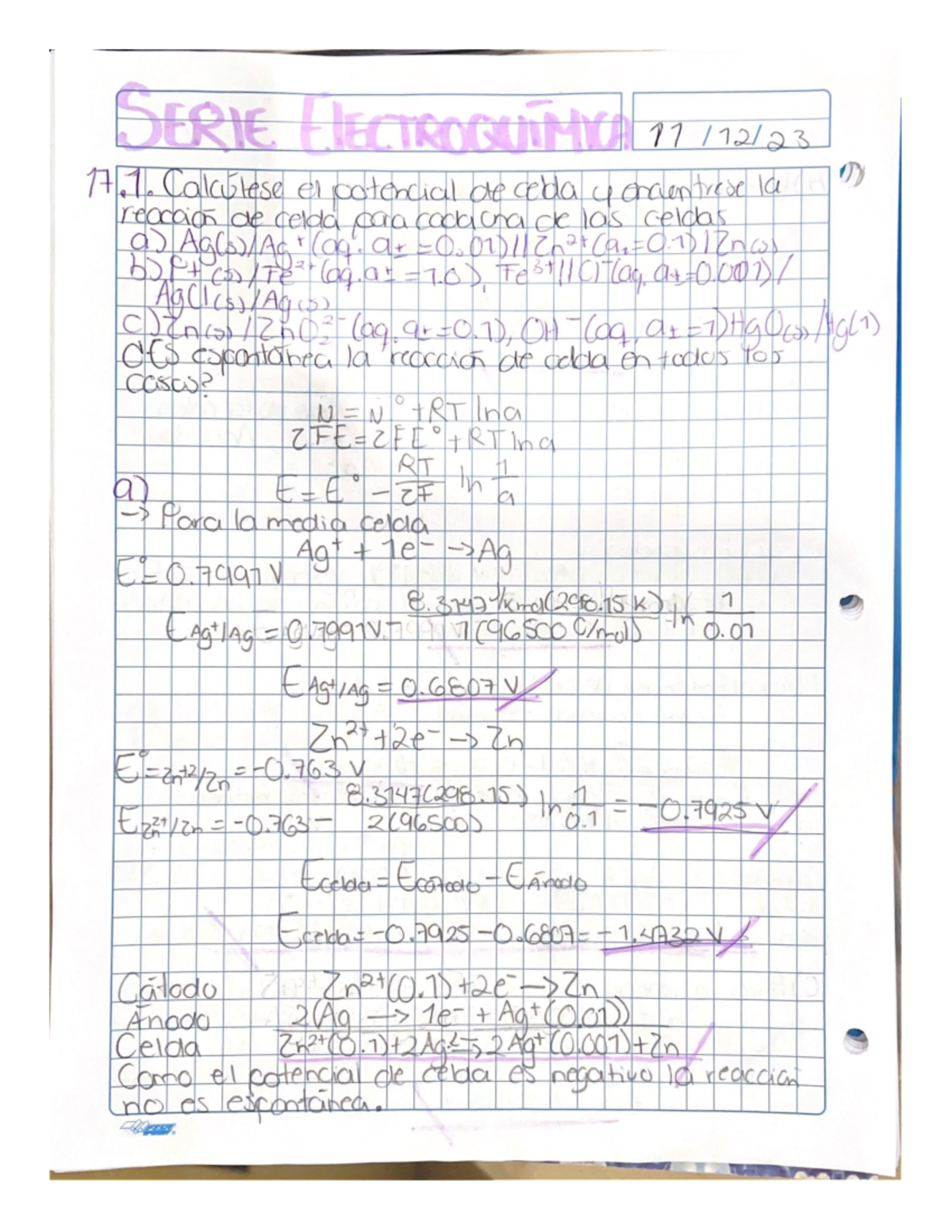 Serie Electroquimiica y corrosion - Electroquímica - Studocu