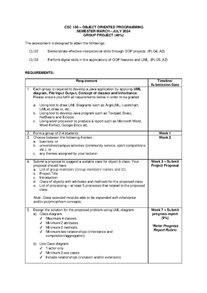 CSC186-Project Rubric March August 2024 presentation - Presentation Rubric Requirements: Using a ...