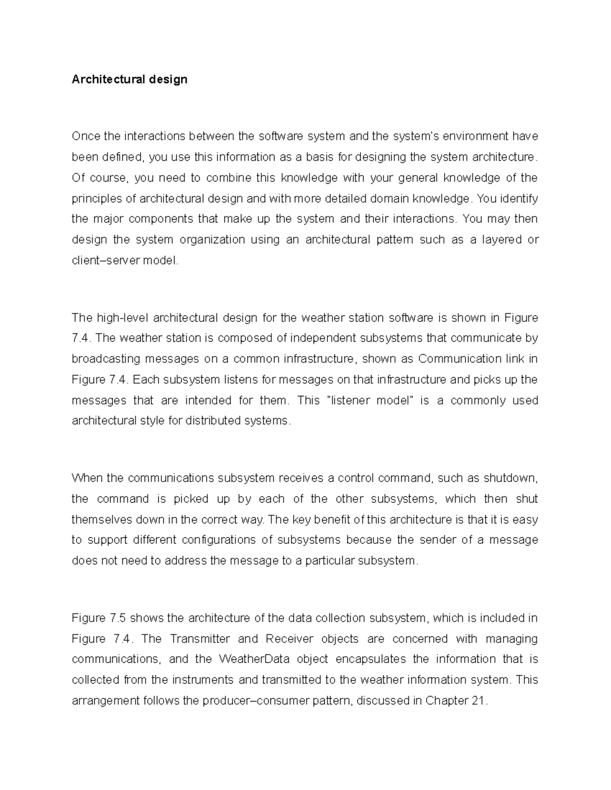 Interface specification - Architectural design Once the interactions ...