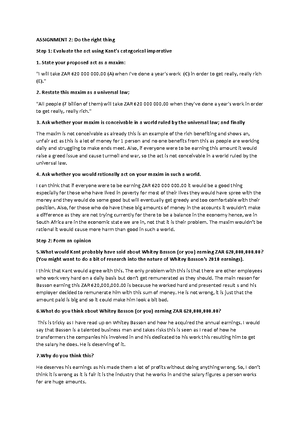 SUS1501 ASSIGNMENT 3 - 2019 - Assignment 3 Unique number: 837360 Step 1 ...