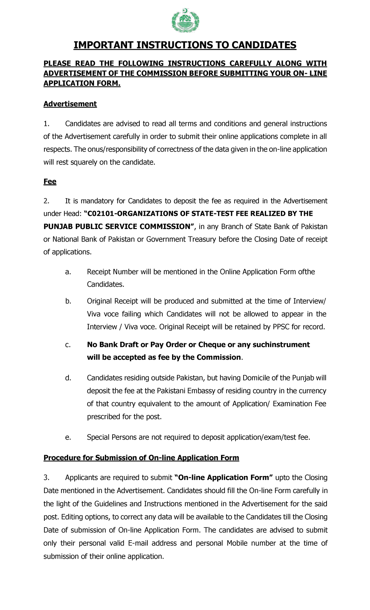 Important Instructions FOR THE Candidates-5 - IMPORTANT INSTRUCTIONS TO ...