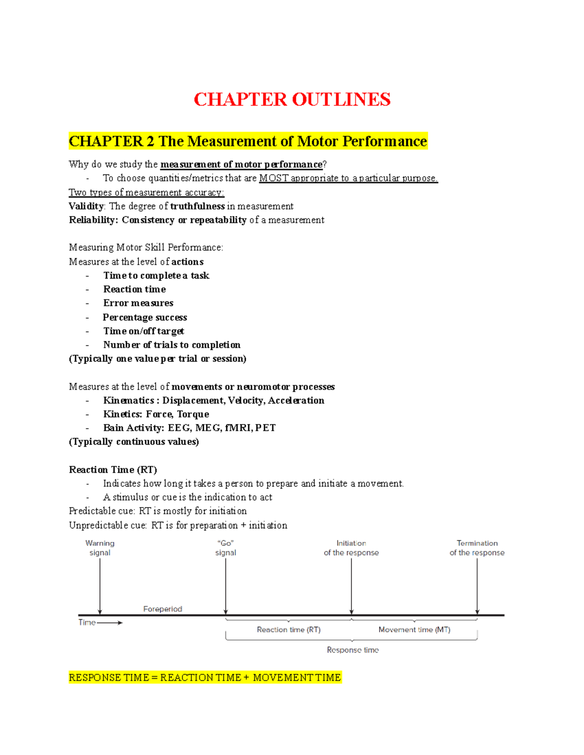 KAH 6203 Chapter Outlines - CHAPTER OUTLINES CHAPTER 2 The Measurement ...