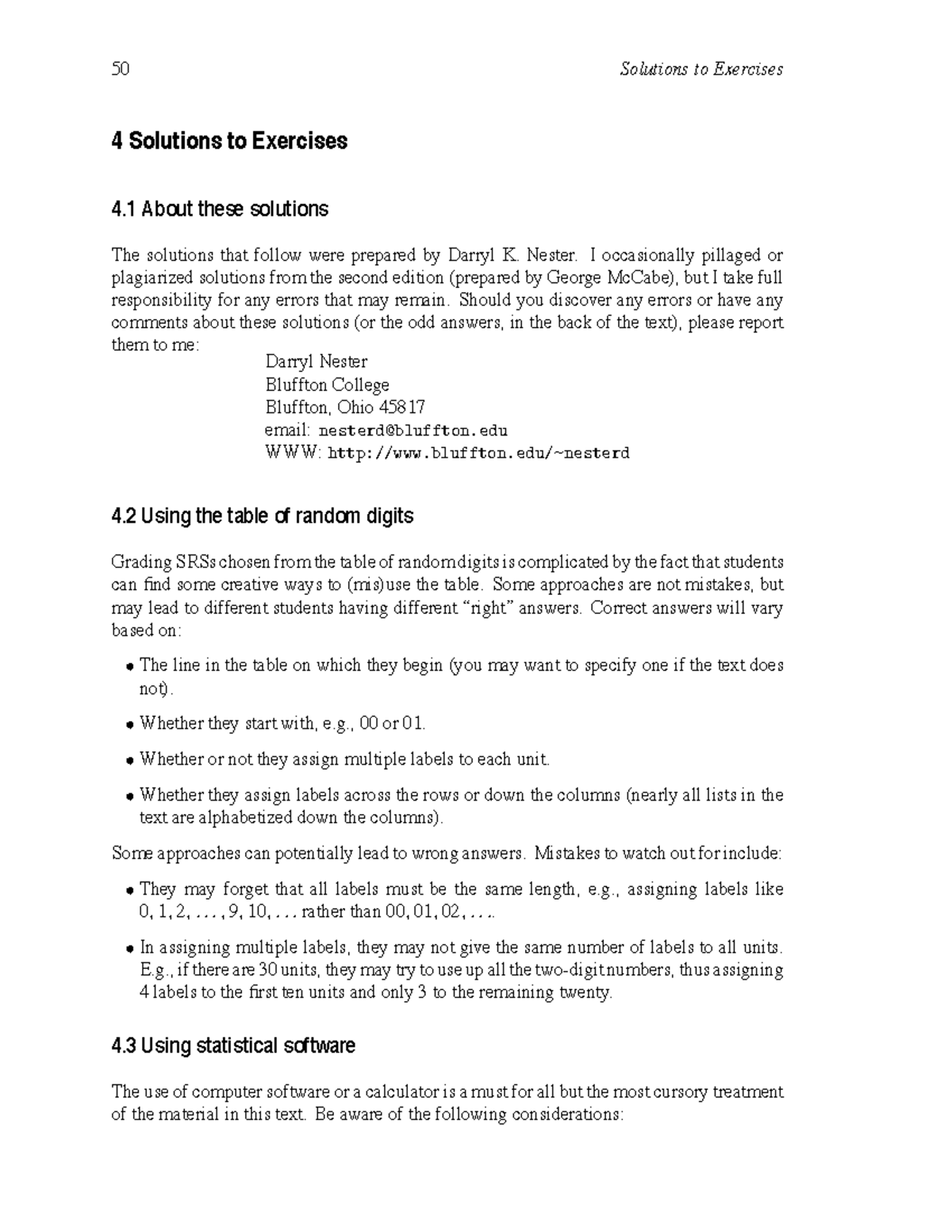 Solution - Lecture notes 1,3-10 - 50 Solutions to Exercises 4 Solutions ...