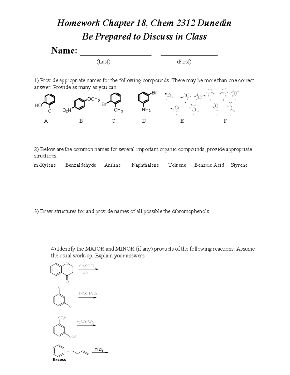 Silly bonkedrs jfji - Homework Chapter 18, Chem 2312 Dunedin Be ...