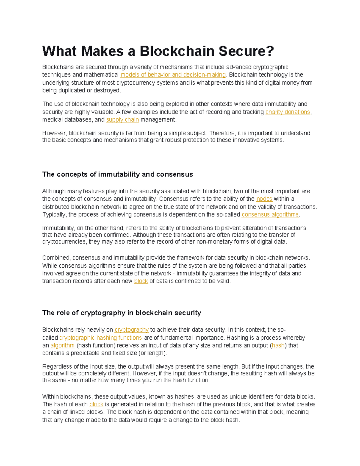 What Makes a Blockchain Secure - What Makes a Blockchain Secure ...