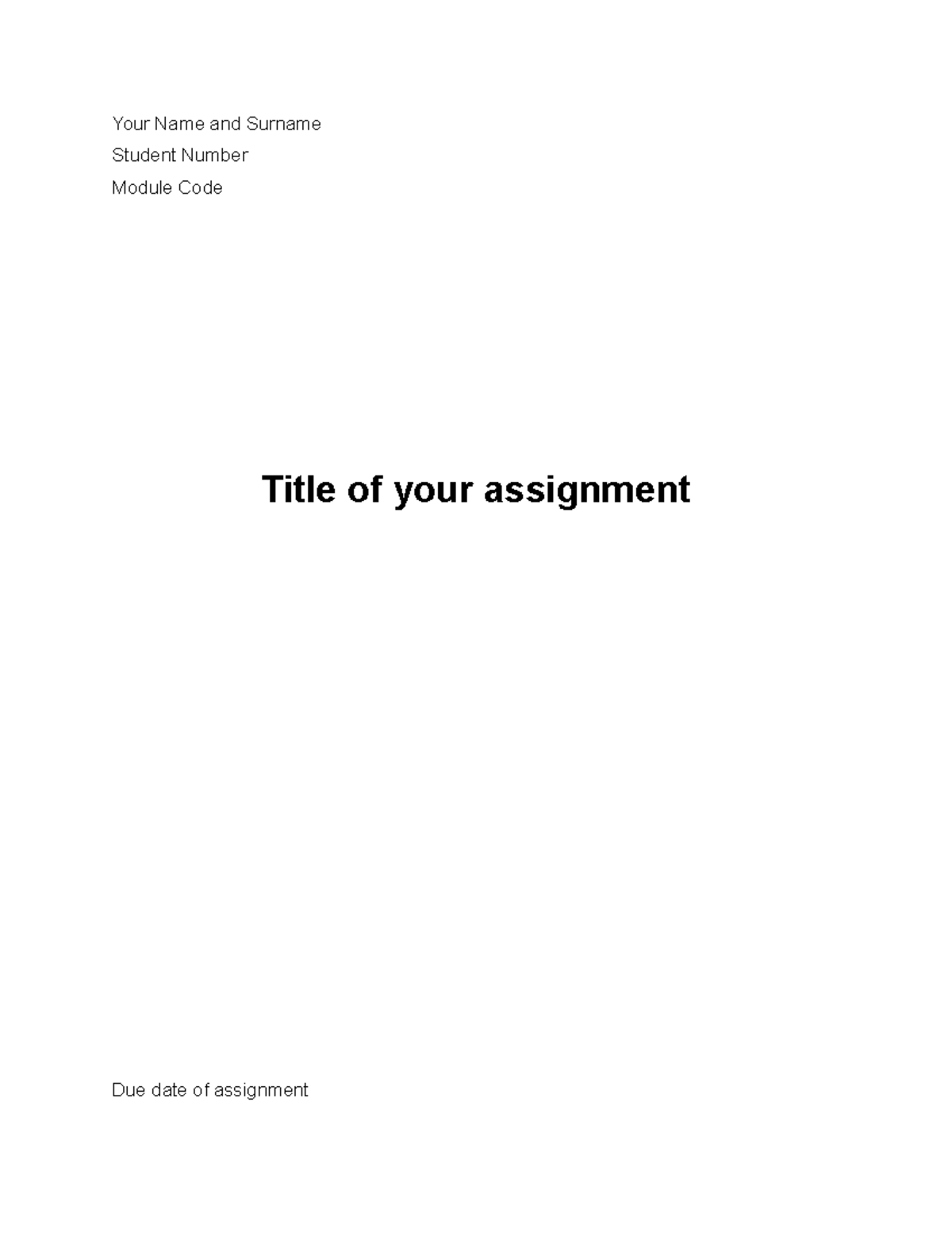 Assignment Template Harvard 2020 (With Wright Bibliography) - Your Name ...