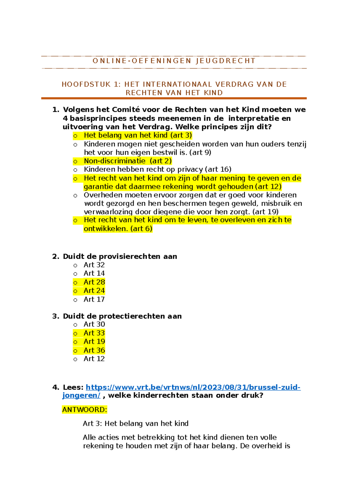 Online oefeningen jeugrecht - O N L I N E - O E F E N I N G E N J E U G ...