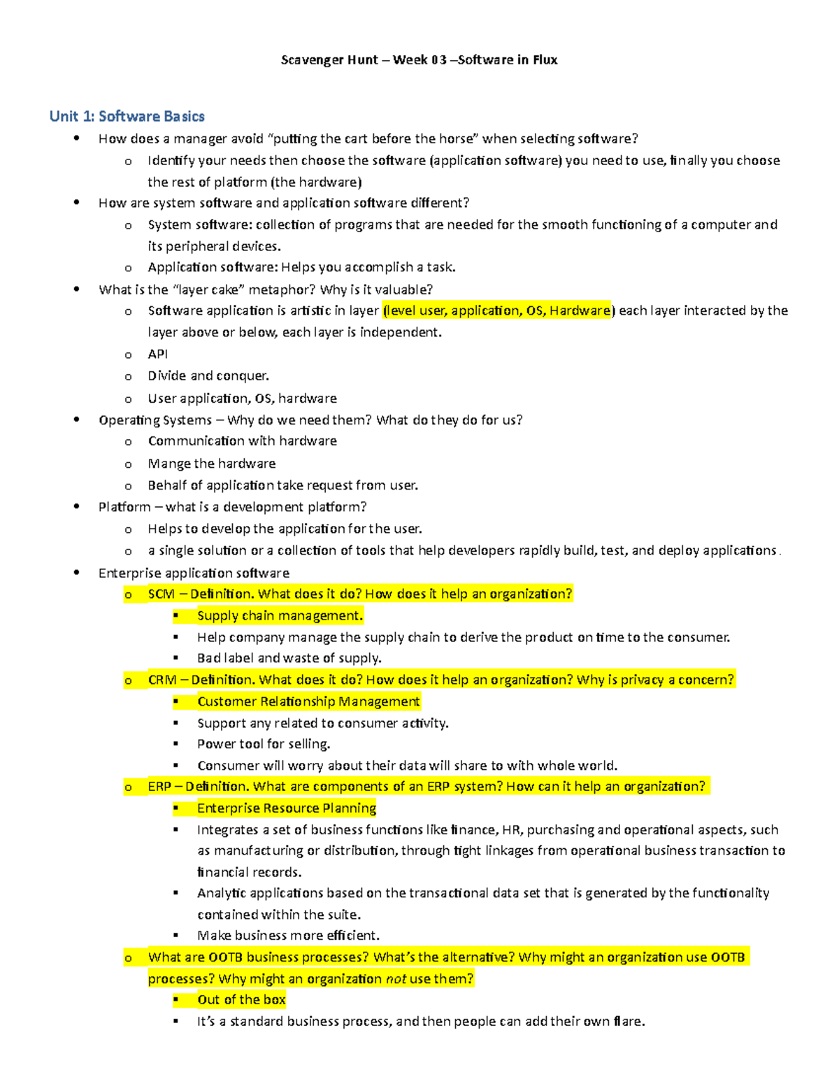 Scavenger Hunt 03-Software in Flux - Scavenger Hunt – Week 03 –Software ...