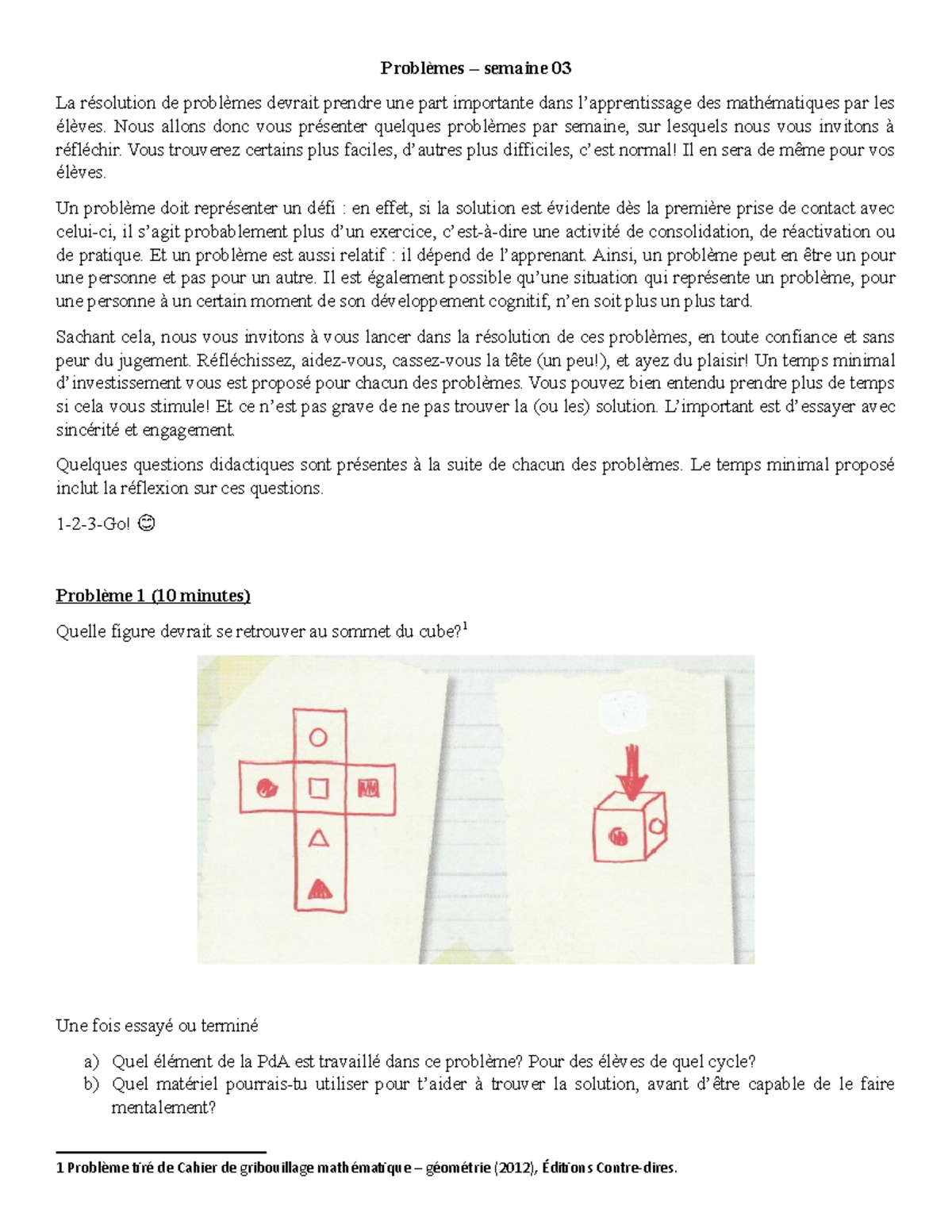 Problèmemap 113 - Exemple question - Problèmes – semaine 03 La ...
