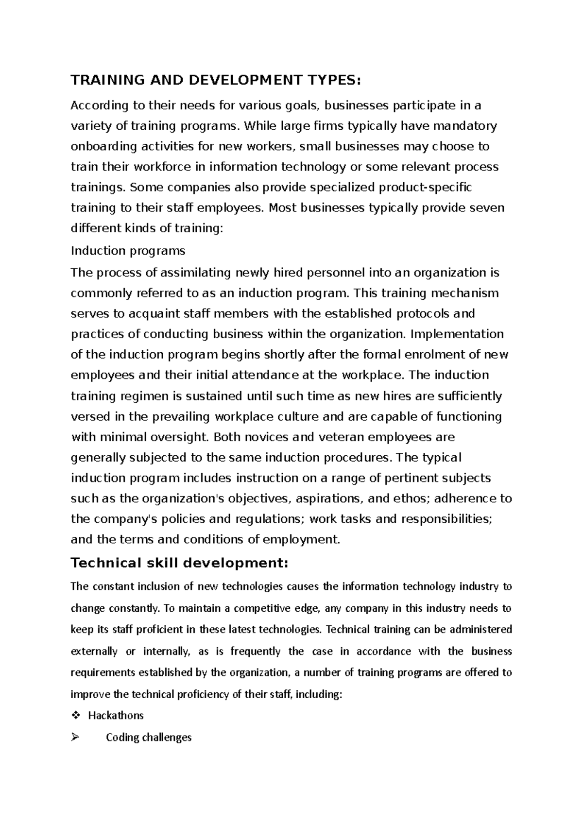 Types OF Training AND Development - TRAINING AND DEVELOPMENT TYPES ...