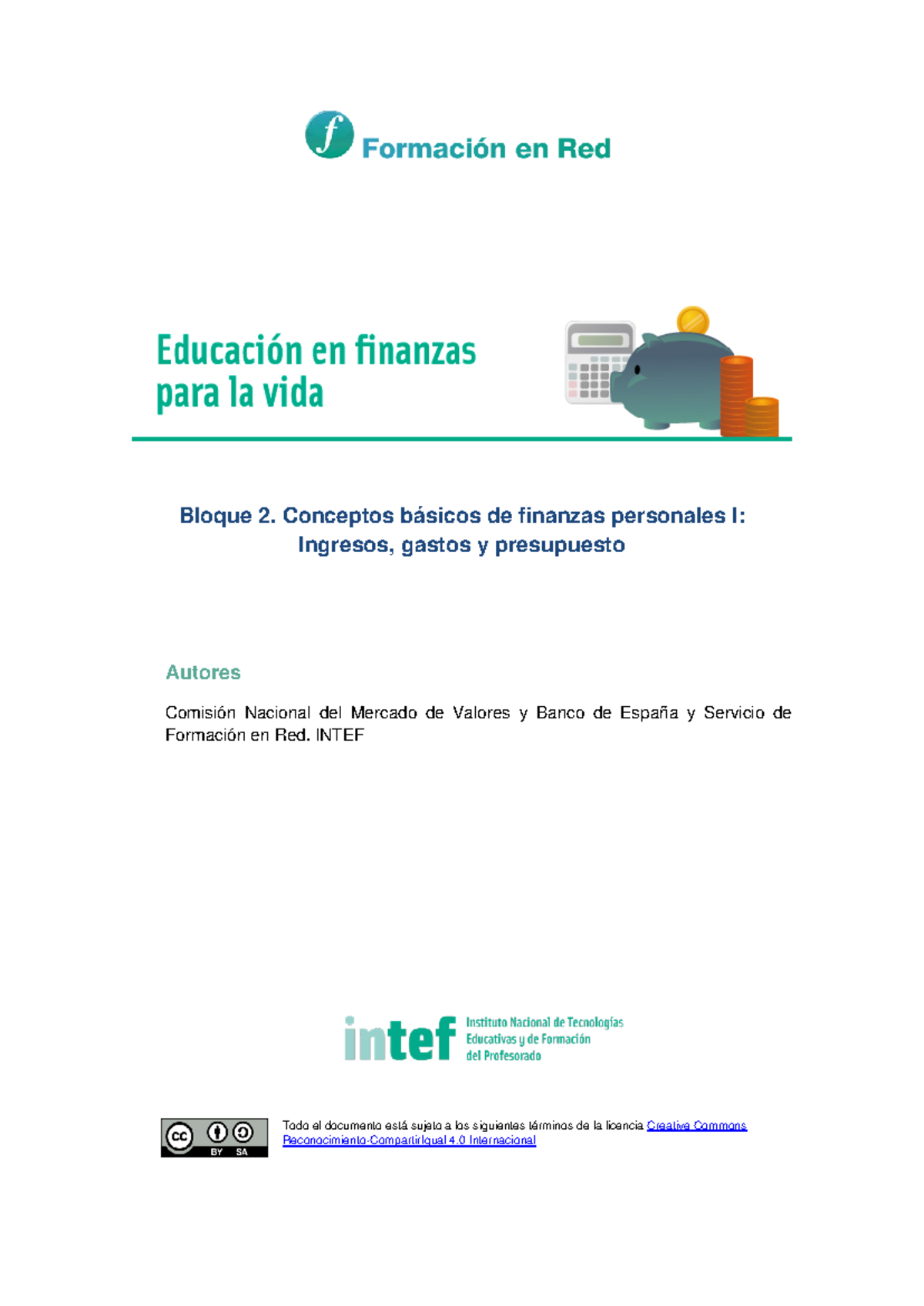 Conceptos Basicos de Finanzas Personales - Bloque 2. Conceptos básicos de finanzas personales I ...