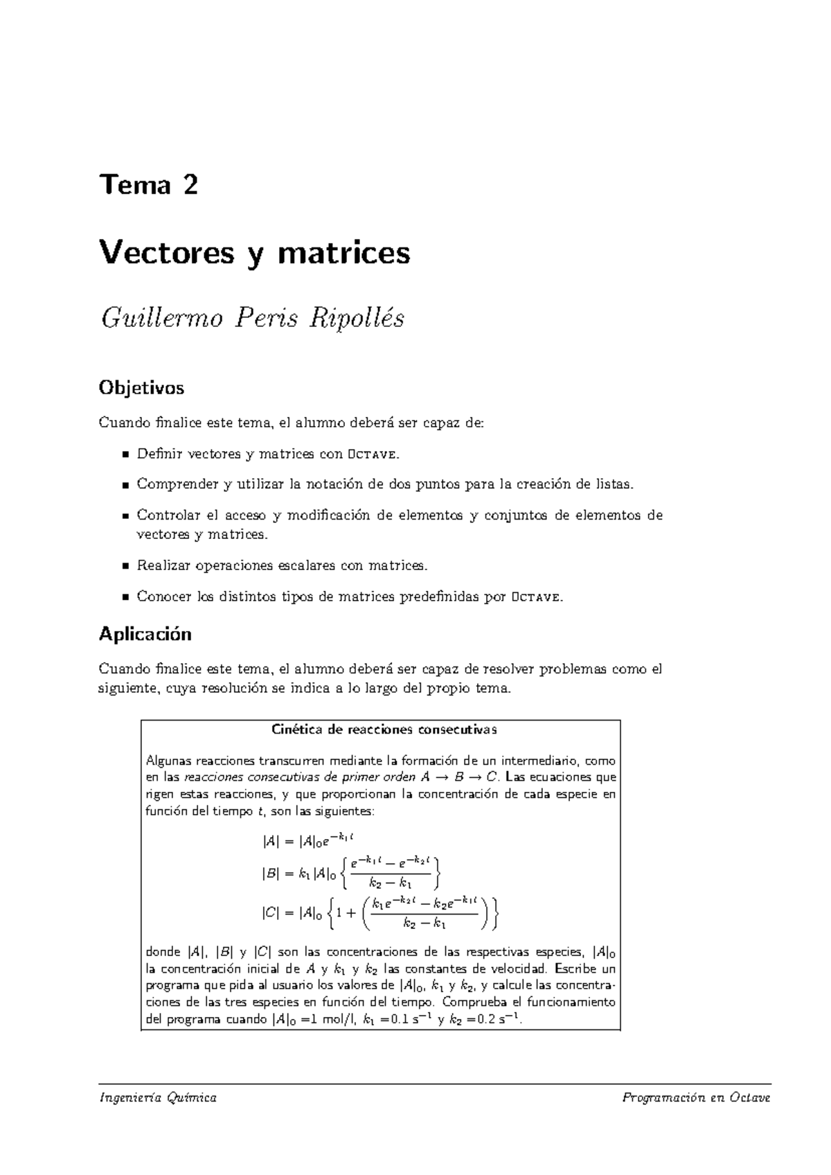 2 Vectores Matrices - Tema 2 Vectores y matrices Guillermo Peris Ripoll ...