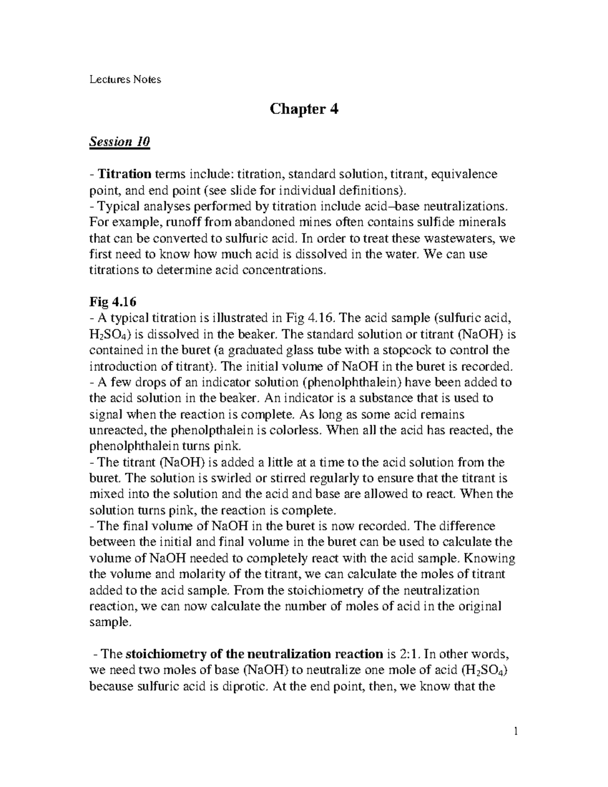 Lecture-Notes CHEM001A-session 10 - Lectures Notes Chapter 4 Session 10 ...