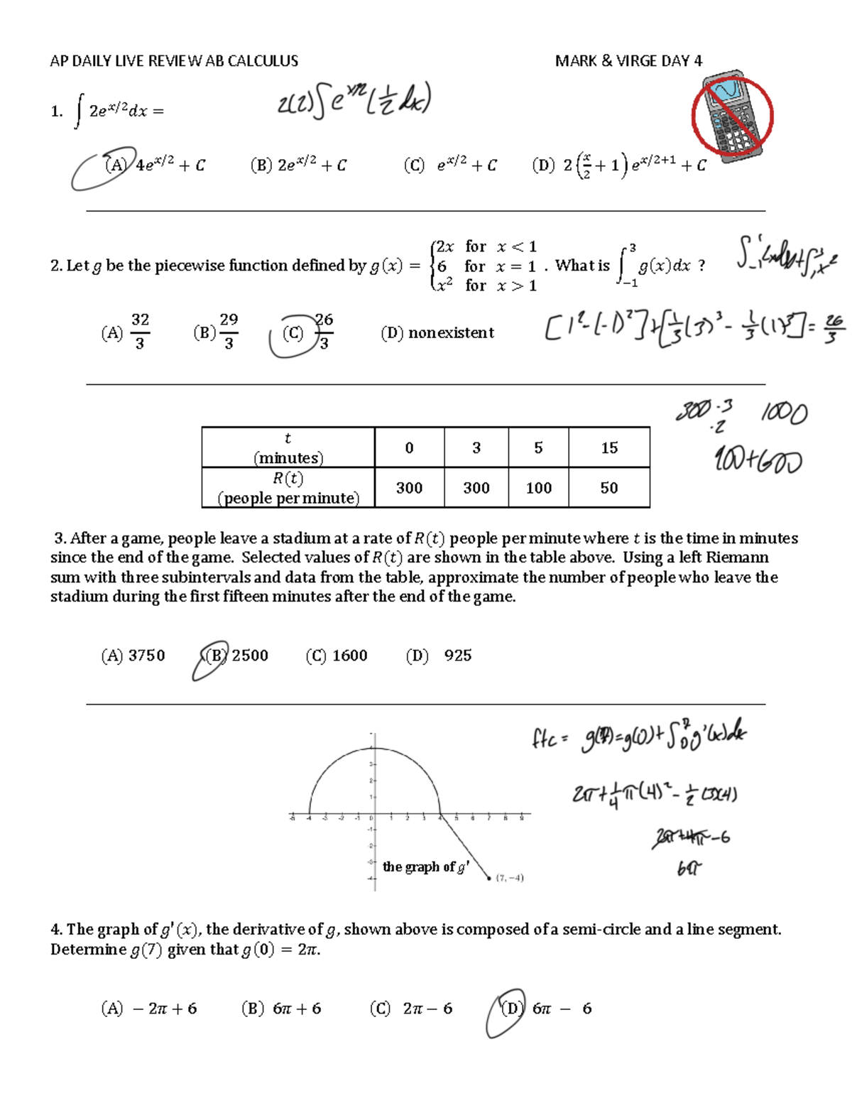 Day 4 - end of the year ap exam prep day 4 - AP DAILY LIVE REVIEW AB ...