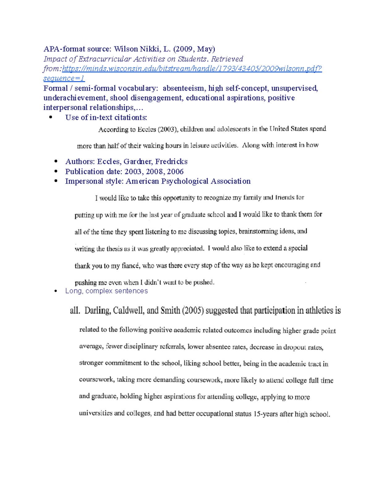 APA - acb - APA-format source: Wilson Nikki, L. (2009, May) Impact of ...