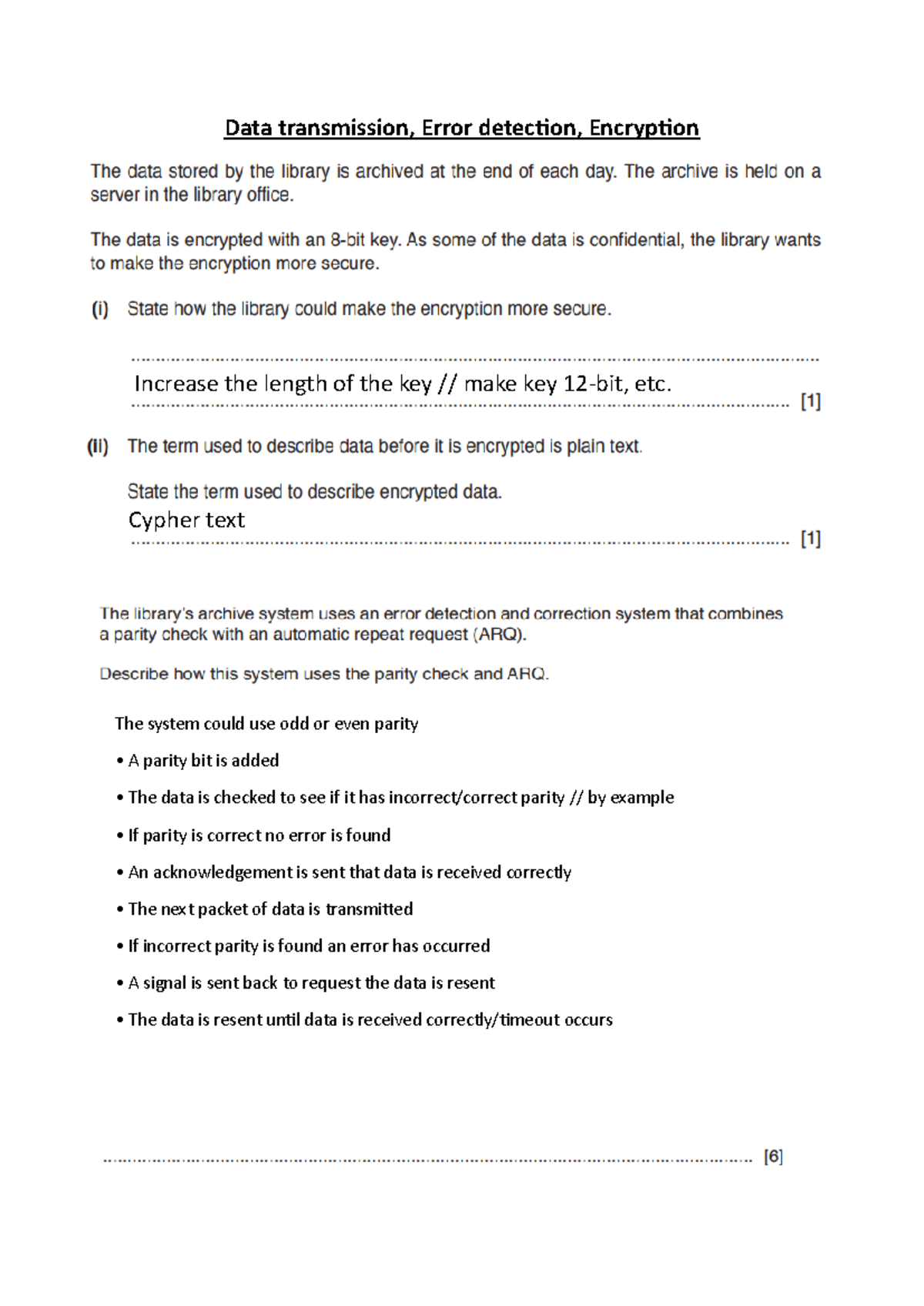 Datatransmission Errordetection Encryption Data Transmission Error