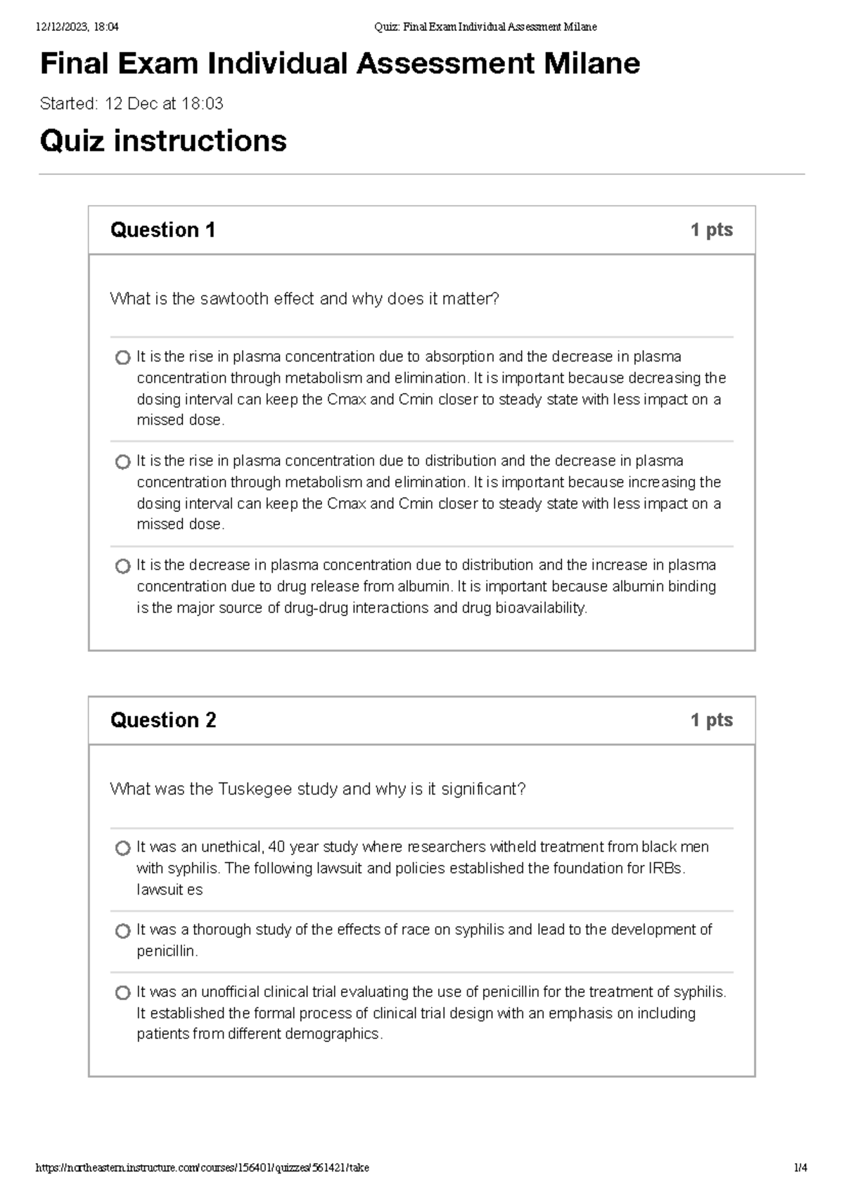 Quiz Final Exam Individual Assessment Milane - Final Exam Individual ...