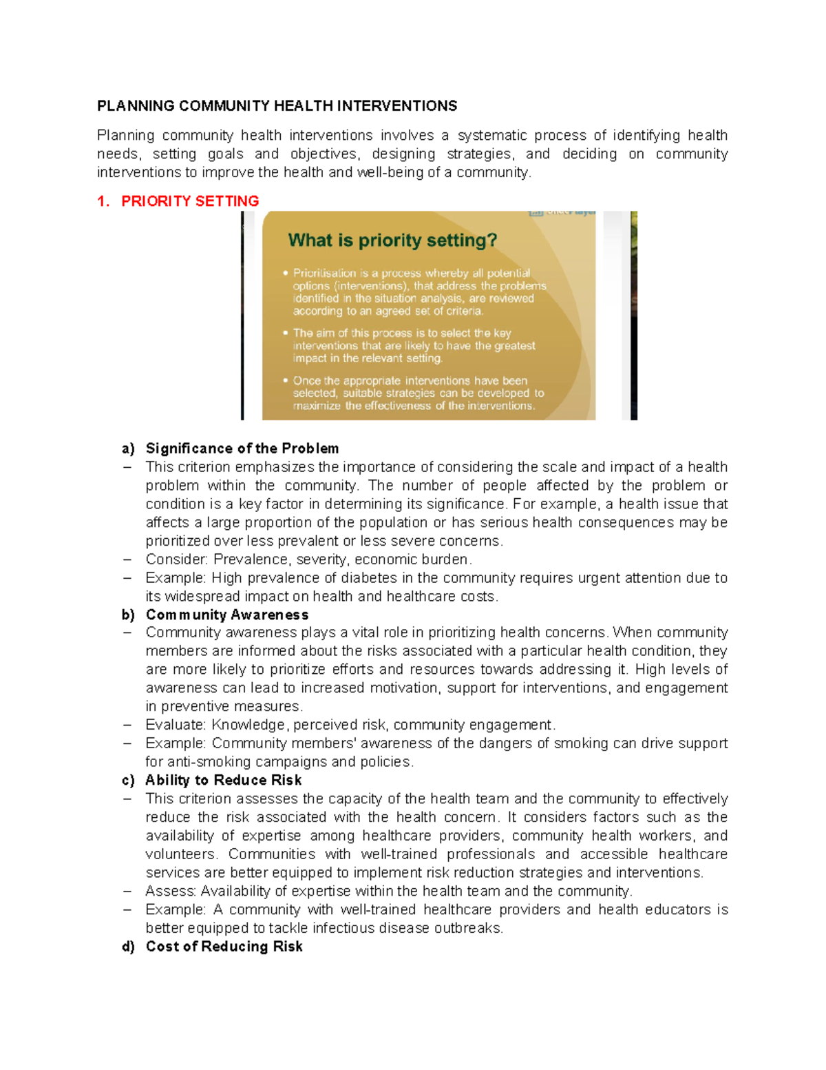 Planning Community Health Interventions - PLANNING COMMUNITY HEALTH ...