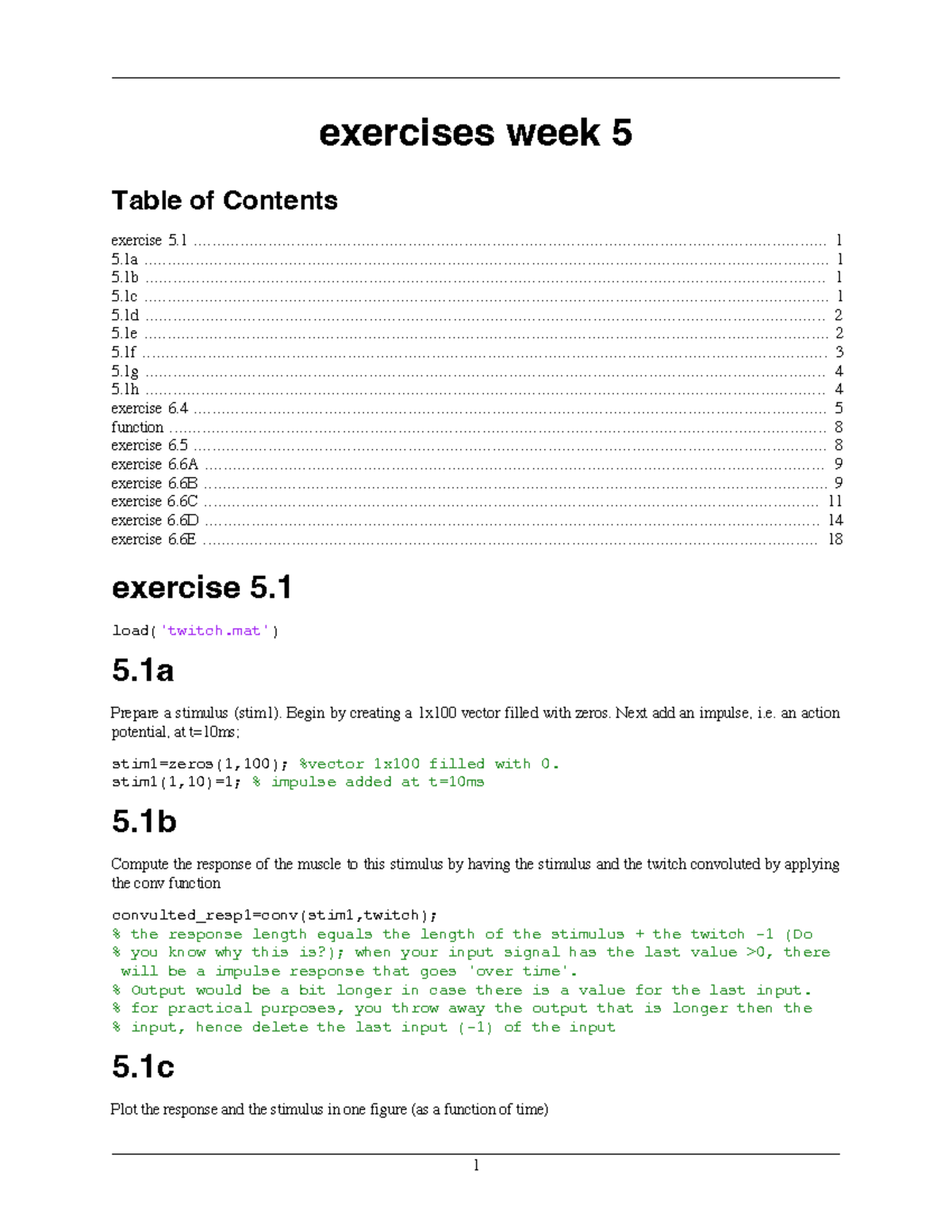 uitwerkingen practica week 5 - Table of Contents exercise 5 - Studeersnel