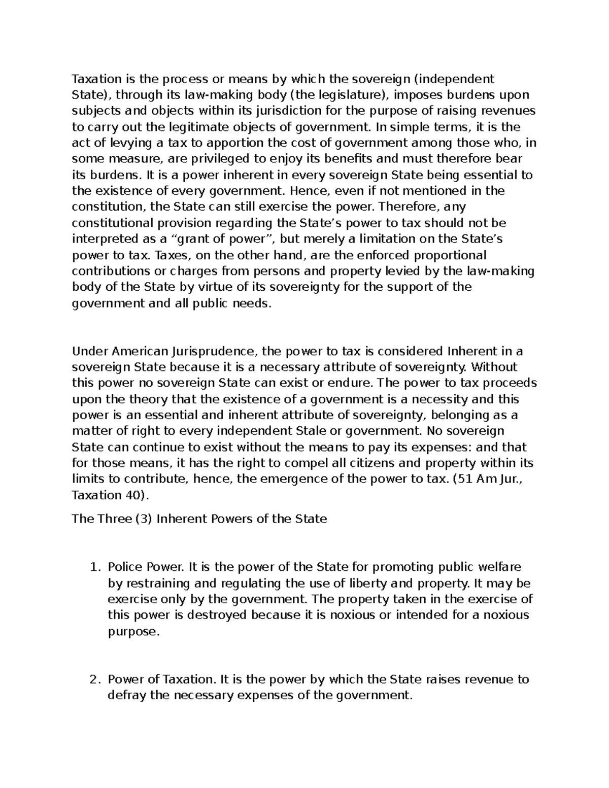 Reviewer Income TAX - Easy chapter 1 and 2 notes - Taxation is the ...
