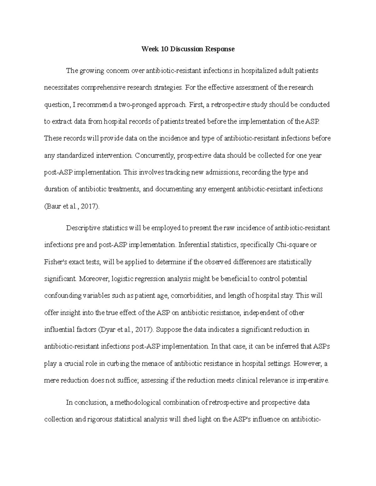 Week 10 Discussion Response - Week 10 Discussion Response The growing ...