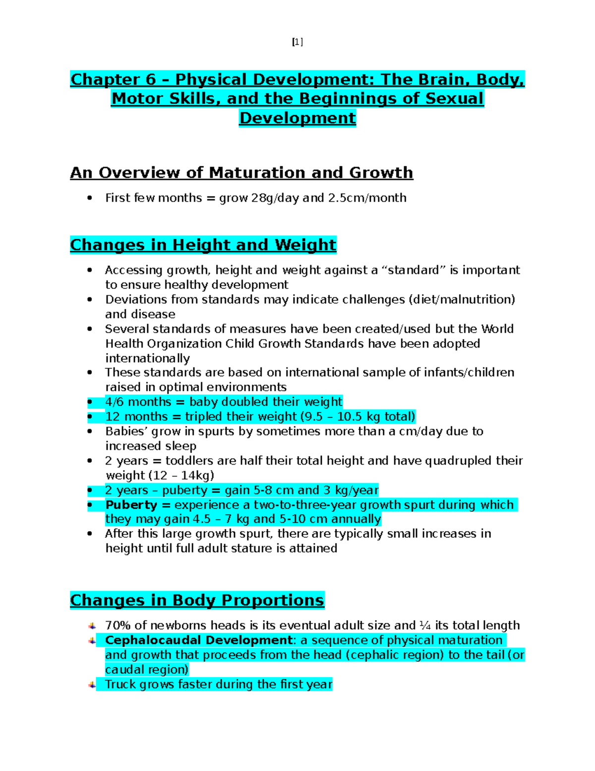 Chapter 6 - Physical Development The Brain, Body, Motor Skills and the Development of Sexual ...