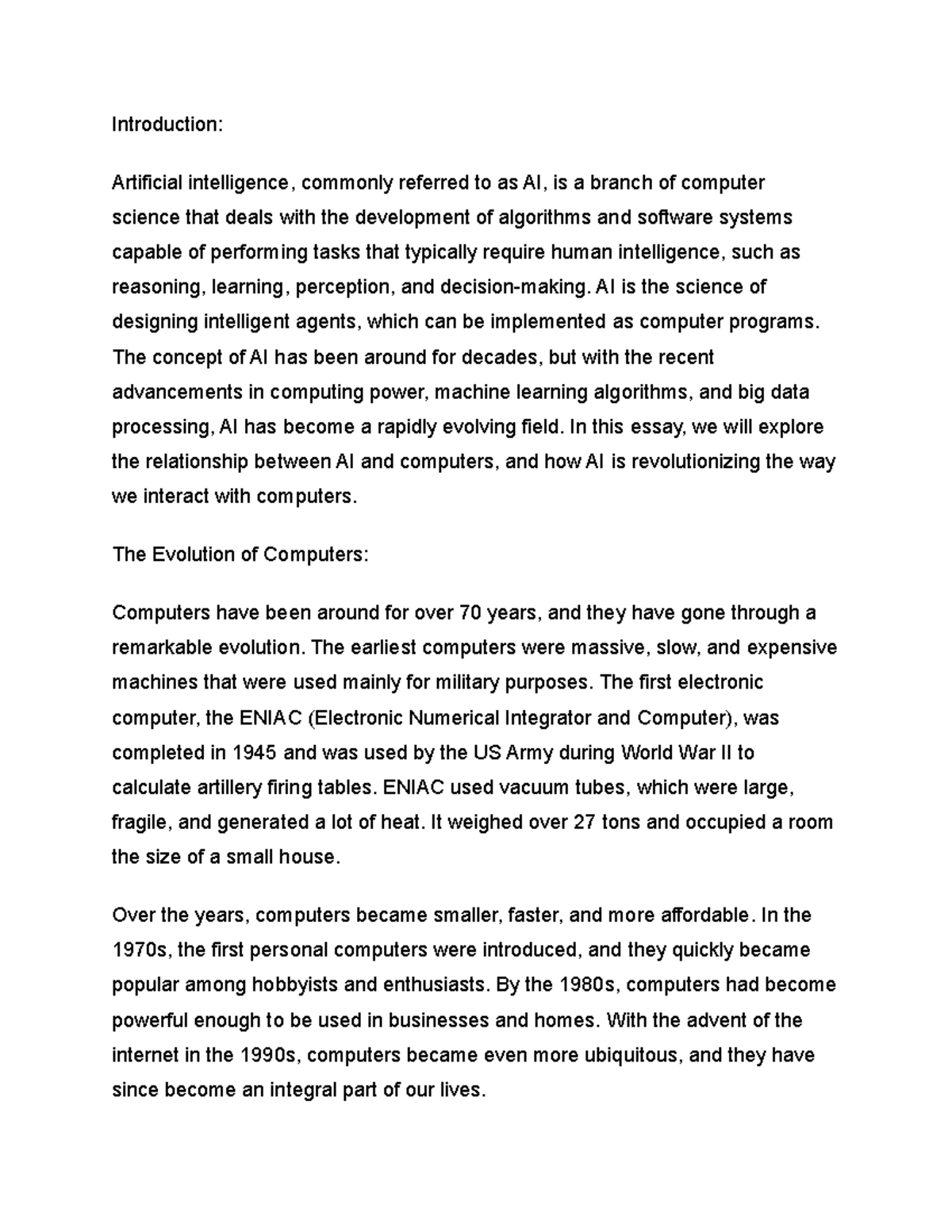 Studoc-2 - Class notes - Introduction: Artificial intelligence ...