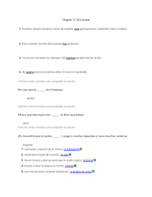 Spanish 200 exam 2 .5 study guide - Give the correct singular ...