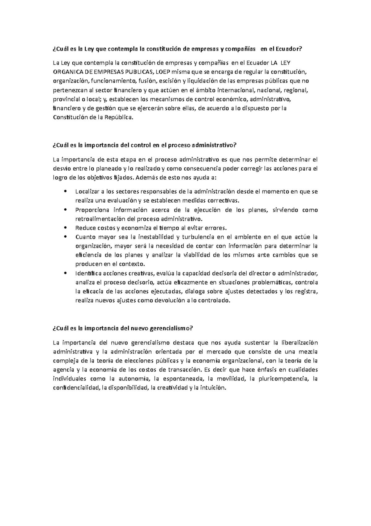 Foros U3 C2 - RESUMEN DE TEMAS DE ADMINSTRCION - ¿Cuál es la Ley que ...