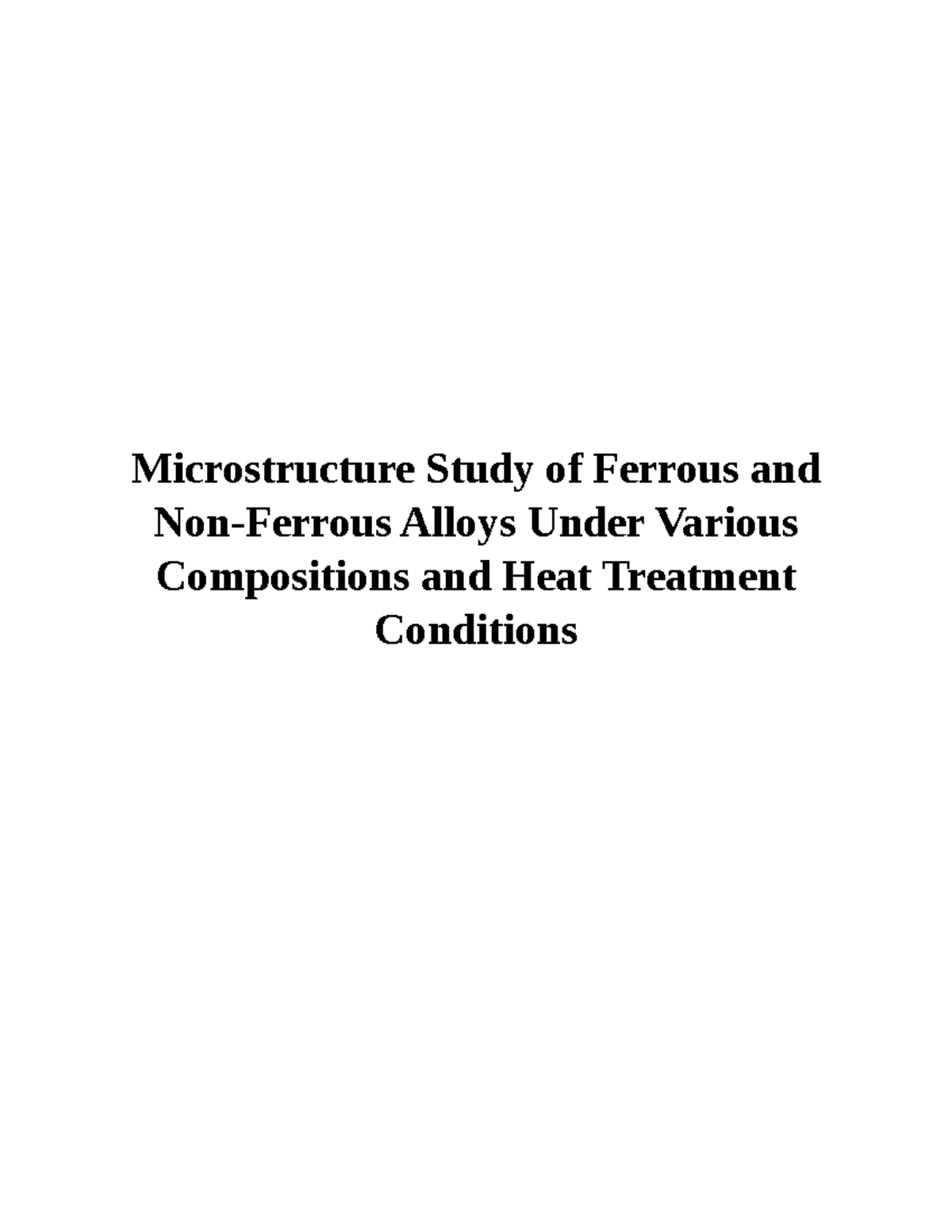LAB 2 Material - Lecture notes 4 - Microstructure Study of Ferrous and ...