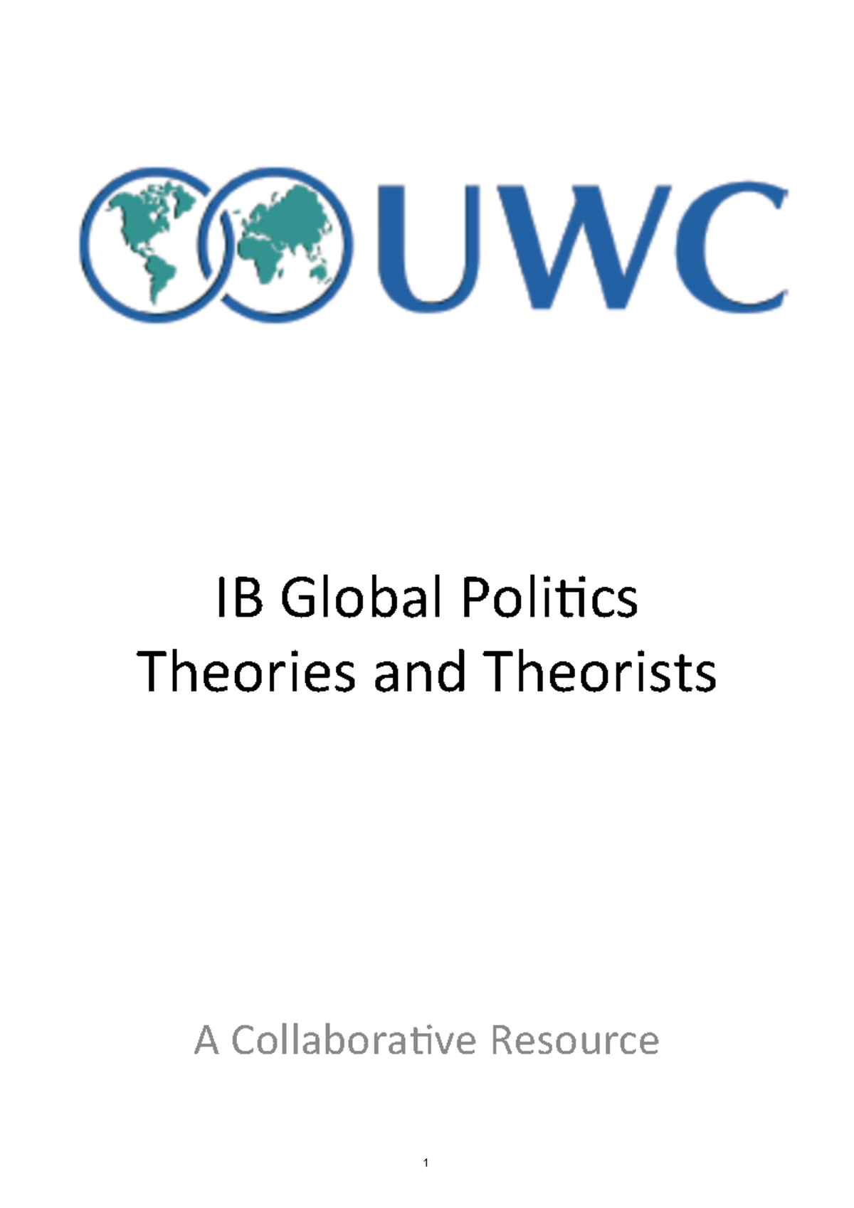 Theories and Theorists Revision Booklet - IB Global Poli+cs Theories ...