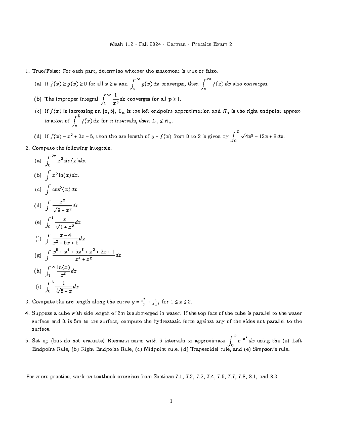 112 F24 Practice Exam 2 - work on math - Math 112 - Fall 2024 - Carman ...