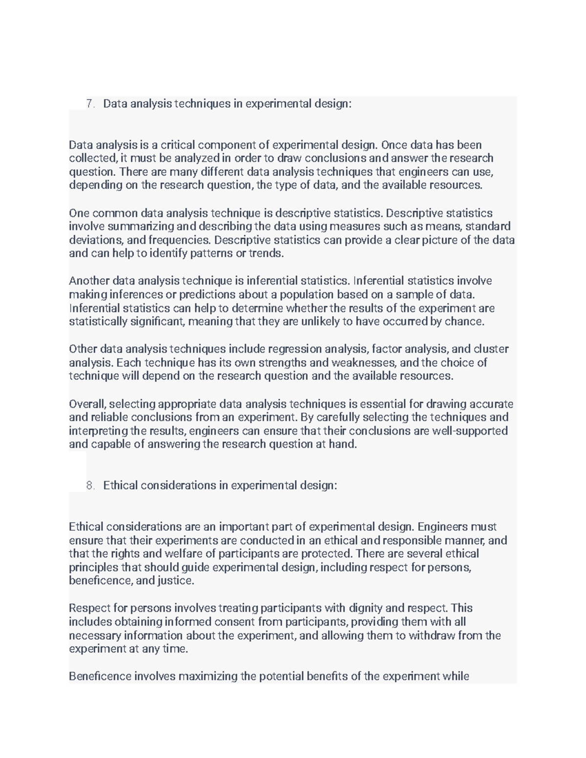 Experimental Design for Engineering 7-8 - Data analysis techniques in ...