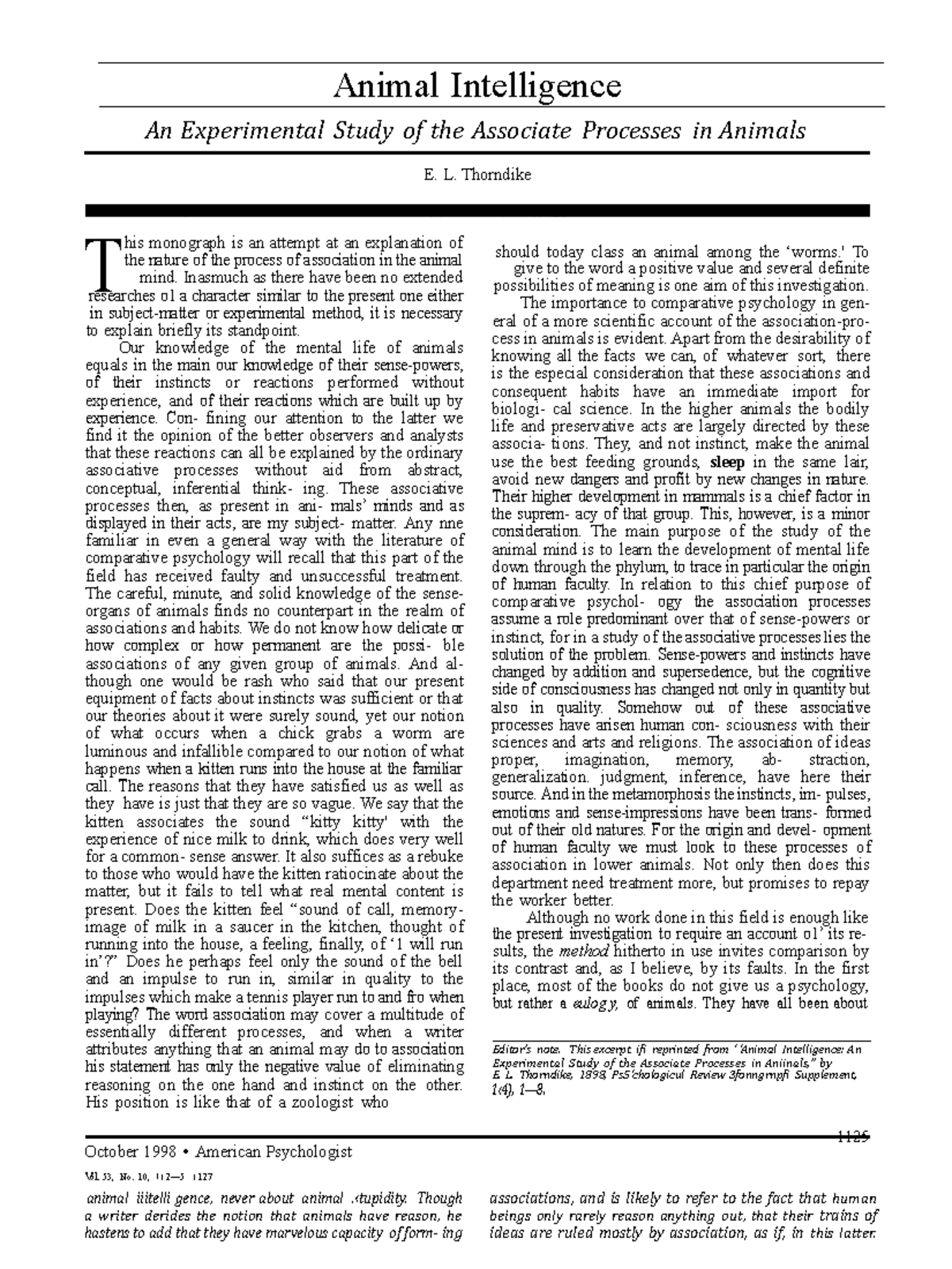 Animal Intelligence - ayuda visual - Animal Intelligence An ...