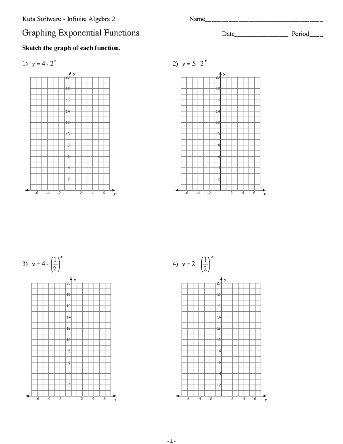 Graphing Exponential Functions - ©b T 2 D0d 1 T 2u zKa uat bap 0 S P ...