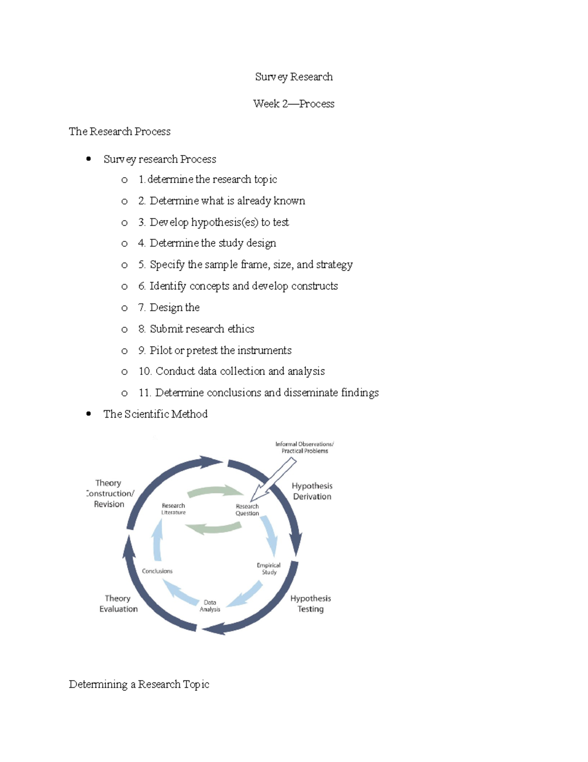 Week 2- Process Lecture Notes - Survey Research Week 2—Process The ...