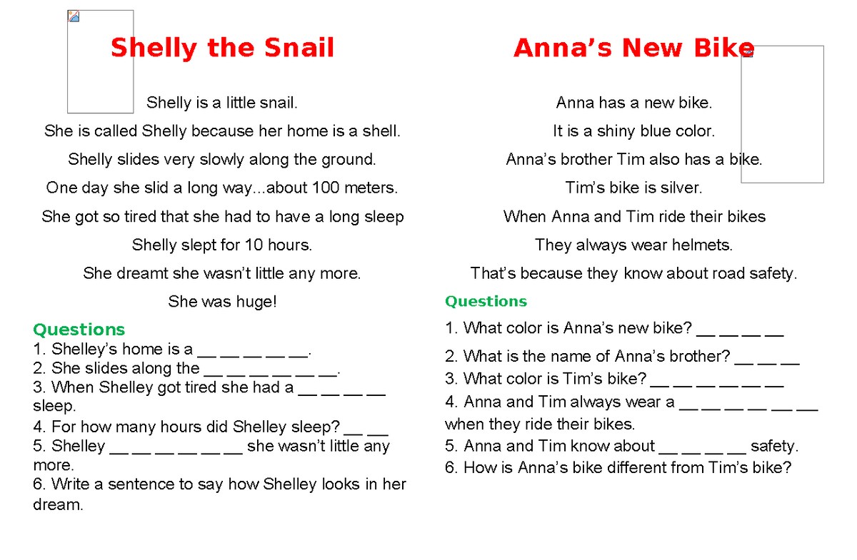JM reading log Booklet-1 - Shelly the Snail Shelly is a little snail ...