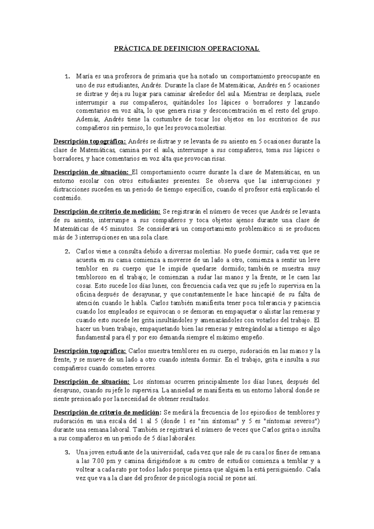 Práctica DE Definicion Operacional - PRÁCTICA DE DEFINICION OPERACIONAL ...