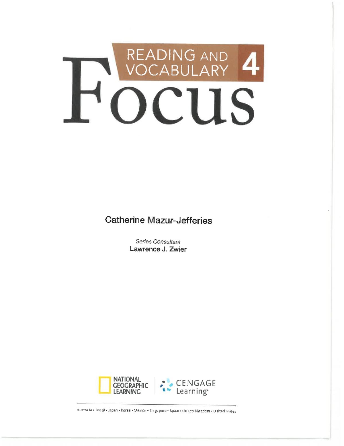 Reading and Vocabulary Focus 4 - The Selected Readings of English ...
